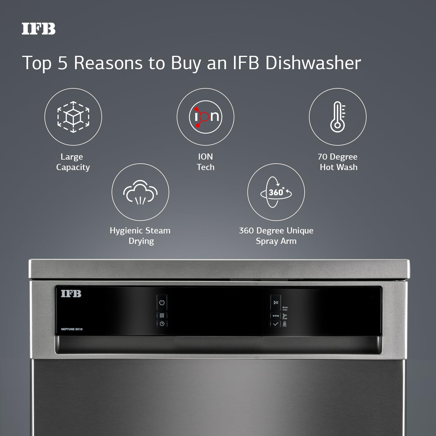 Buy IFB Neptune SX16 Dishwasher - 16 Place Settings| Mahajan Electronics